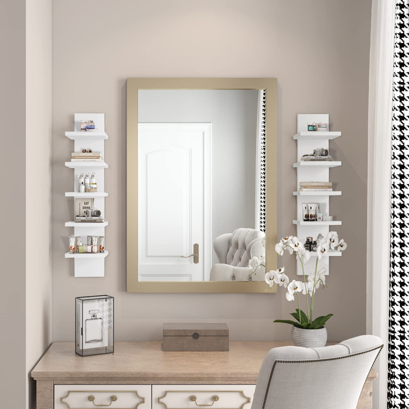 5 Tier Wall Shelf Unit White Vertical Floating Shelf Narrow Decorative Wall Mount Modern Wall Decor Shelves